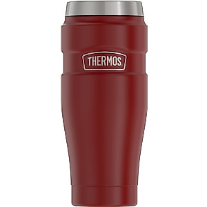 THERMOS Stainless King 16 Ounce Tumblers, Matte Red & Green