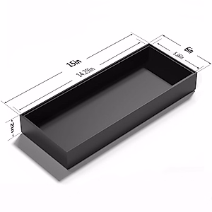 Toilet Tank Tray for Modern Black Bathroom Decor Set of 2 Toilet Tank Topper Paper Storage Decorative Organizer Box Wood Vanity Tray for Counter Decor Dresser Tops 15" x 6" x 2" (Black)