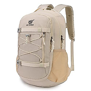 SKYSPER Laptop Backpack 25L Skateboard Travel Backpack for Men Women Business College Backpack(Beige)