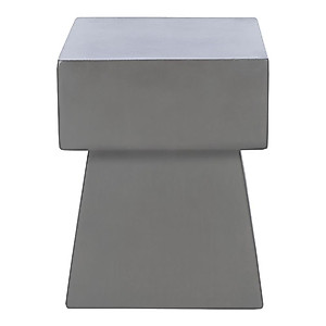 SAFAVIEH Outdoor Collection Zen Mushroom Modern Dark Grey Concrete Accent Table (Fully Assembled)