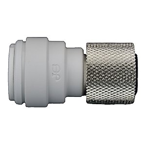 John Guest Speedfit PP6008U9W Polypropylene 1/4" OD X 9/16-24UNEF (3/8" Compression) Push-to-Connect Female Connector (10-Pack), White