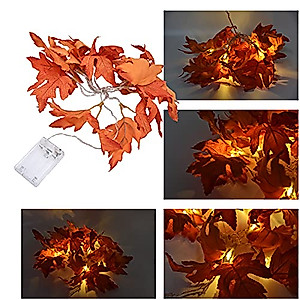 CUTULAMO String Light, Decorative Maple Leaves String Light Vivid Beautiful for Homes Gardens Courtyards Halloween Decoration