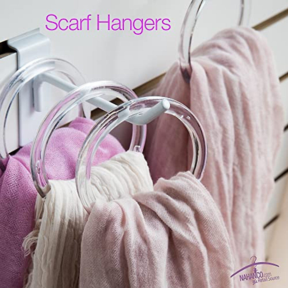 NAHANCO CIR100 Acrylic Scarf Rings, Small, Clear (Pack of 100)