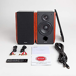 Edifier R1700BTs Active Bluetooth Bookshelf Speakers - 2.0 Wireless Near Field Studio Monitor Speaker - 66w RMS with Subwoofer Line Out