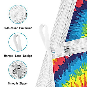 Poeticcity Colorful Heart, Love, Rainbow Tie Dye Background 2 Pack Polyester Reusable Machine Washable Mesh Laundry Bags, Travel Dirty Bag for Bra, Socks, Shoes on Home Camp Trip