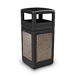 Commercial Zone Stonetec Series Panel with Dome Lid Capacity: 42 Gallon, Color: Brown with Riverstone, Square (72045299)
