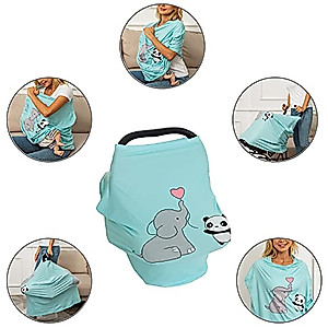 PPOGOO Nursing Cover for Breastfeeding Super Soft Multi Use for Baby Car Seat Covers Canopy Shopping Cart Cover Scarf Light Blanket Stroller Cover