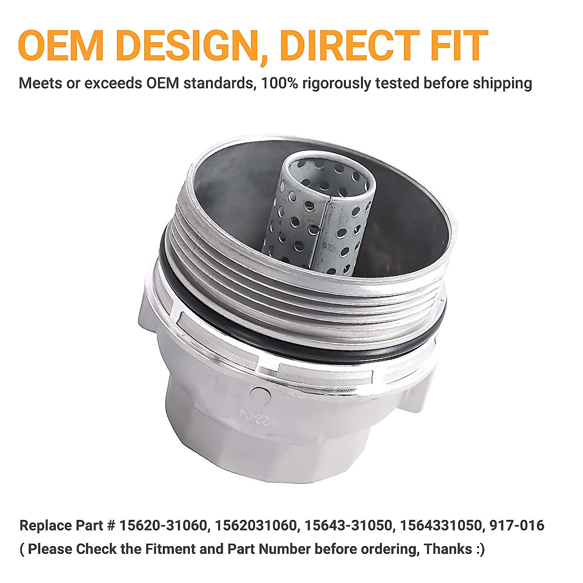 15620-31060 Oil Filter Housing Cap Assembly for Toyota Tundra Rav4 4Runner Camry Highlander Tacoma Avalon Sienna Venza Lexus RX350 Oil Filter Housing with Oil Plug Replace 1562031060 15643-31050