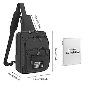 Pvnoocy Tactical Sling Bag Compact EDC Bag Concealed Carry Shoulder Bag Chest Pack for Range, Travel, Hiking, Hunting, Cycling, Outdoor Sports