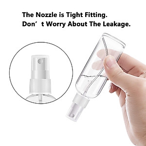 ZEROFIRE 4 Pack Spray Bottles 1oz Clear Plastic Empty Refillable Mini Spritzer for Travel, Cleaning, Gardening, Skin Care Atomizer for Essential Oils, Perfume