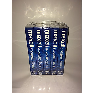 5 Count Maxell All-Purpose Standard Grade 6 Hour VHS Videotape Cassette