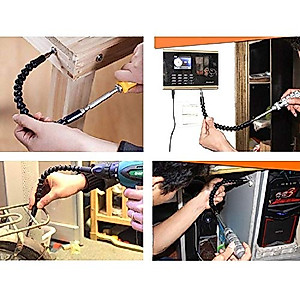 11.5 Inch Flexible Extension Shaft with 10 Drill Bit Sets, 1/4" Hex Head Magnetic Connect Drive Shaft Tip, Drill Flexible Shaft, Batch Head Connecting Rod Multi-Angle Work