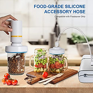 COOKEY Electric Mason Jar Vacuum Sealer, Food Vacuum Saver Can Sealer Pump Kit Compatible with FoodSaver Vacuum Sealer, Attachment Kit for Wide & Regular Mouth Mason Jars, with Electric Vacuum Pump and Lid Opener