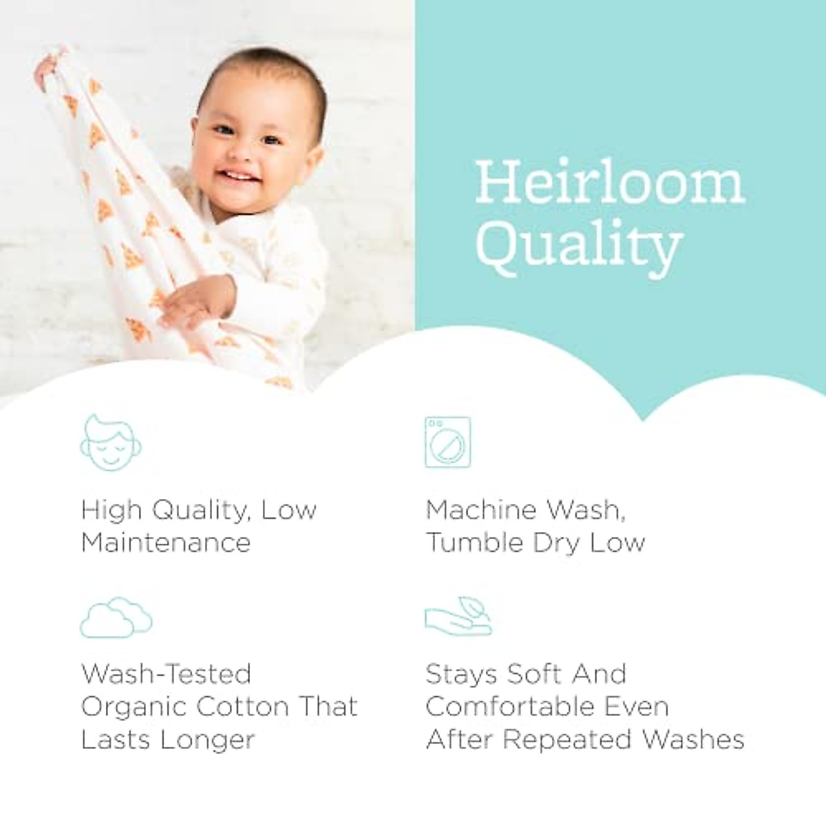 MONICA + ANDY Organic Cotton Muslin Baby Blanket - Unisex Crib and Tummy Time Blankets for Girl or Boy - Infant, Toddler, or Big Kid Blanket - 47”x47” (Pink Cabana Stripe)