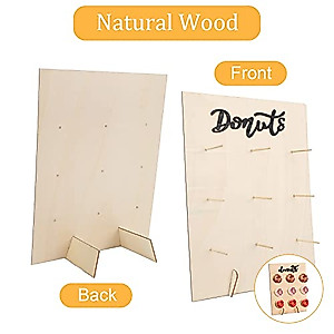 2Pcs Donut Wall Display Stand, Donut Display Board, Wooden Donut Holder Stand Party with 4Pcs Donut Stand Towers for Birthday Party,Wedding Decoration