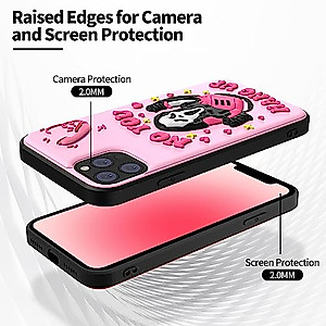 TOLUOHU Compatible with iPhone 13 Pro Max Phone Case Cute Cartoon Skull Skeleton Design for Women Girls Teens, 3D Cases Soft Silicone Fashion Cool Protective Case for iPhone 13 Pro Max 6.7" - Pink