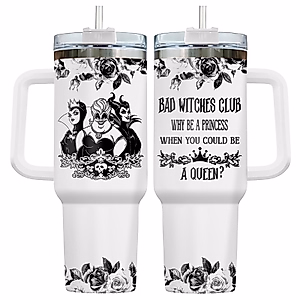 Christmas Gifts for Movie Lovers, Villains 40 oz Stainless Steel Tumbler With Handle, Witches Coffee Mug, Characters Cup, Christmas Tumbler With Lid Straw, Birthday Gifts