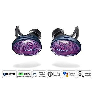 Bose SoundSport Free, True Wireless Earbuds, (Sweatproof Bluetooth Headphones for Workouts and Sports), Ultraviolet with Midnight Blue (Renewed)