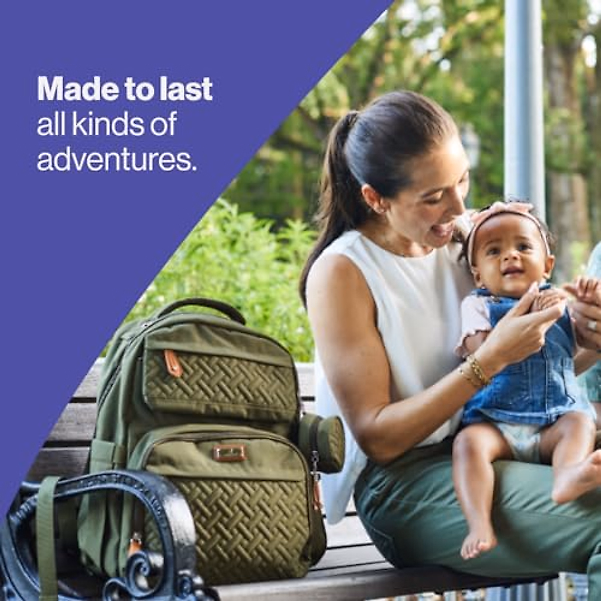 BabbleRoo Diaper Bag Backpack, Travel Backpack with Changing Pad, Pacifier Case & Stroller Straps, Multifunction, Waterproof, Unisex – Pink