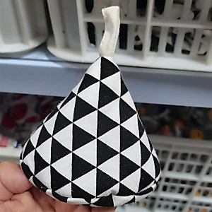 Mini Oven Mitts and Potholders -Hat Like Conical Oven Mitts and Pot Holders, Pinch Grips, Oven Glove, Pot Holders Cooking Gloves Oven Mitt Set for Cooking Baking Grilling (Black&Triangle)