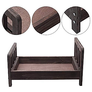 Erthree Baby Photography Bed Baby Photo Props White Wood Doll Bed Detachable Photo Background for Baby Photo Studio