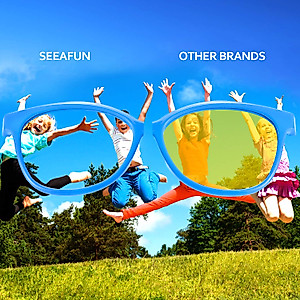 SEEAFUN Blue Light Glasses for Kids Girls Boys with Cute Car Case, UV400 Protection, Anti Blue Ray Age3-12