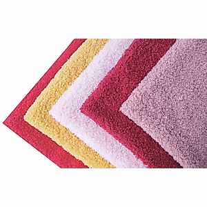 5pcs 19.7 x 15.8 Inches Red Solids DIY Fabric Teddy Short Plush Decorative Cloth Material Set Precut Bundle Patchwork Squares for Home Crafts Sewing Quilting