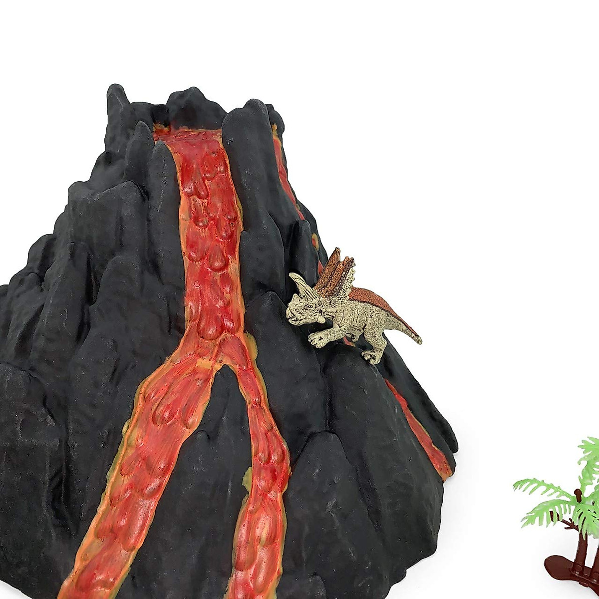 Enjoyin Volcano Dinosaur Playset Including 4 Dinosaurs and 2 Trees Volcano Dinosaur Toys for Kids