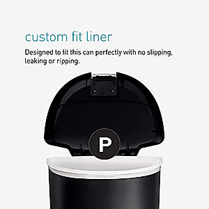 simplehuman 50 Liter / 13 Gallon Semi-Round Kitchen Step Trash Can, Grey Plastic