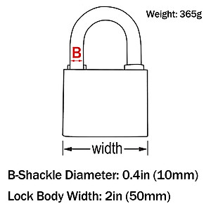 2in Hardened Keyed Hardware Padlock with 4 Special Keys