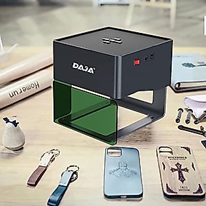 Phezer DJ6 Laser Engraving Machine for Beginners, 2.12lb Portable 3W Output Laser Engraver Logo Marker DIY Handcraft Kits for Wood Bamboo Coated-Metal Leather Paper Acrylic (3.15” X 3.15” Work Area)