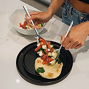 AYFDISHS Serving Spoons 6 Pieces,9.4 Inch Silver Serving Spoon Set Stainless Steel Serving Spoons,Include 3 Serving Table Spoons,3 Slotted Serving Spoons,Serving Utensils Set for Parties Buffet Banque