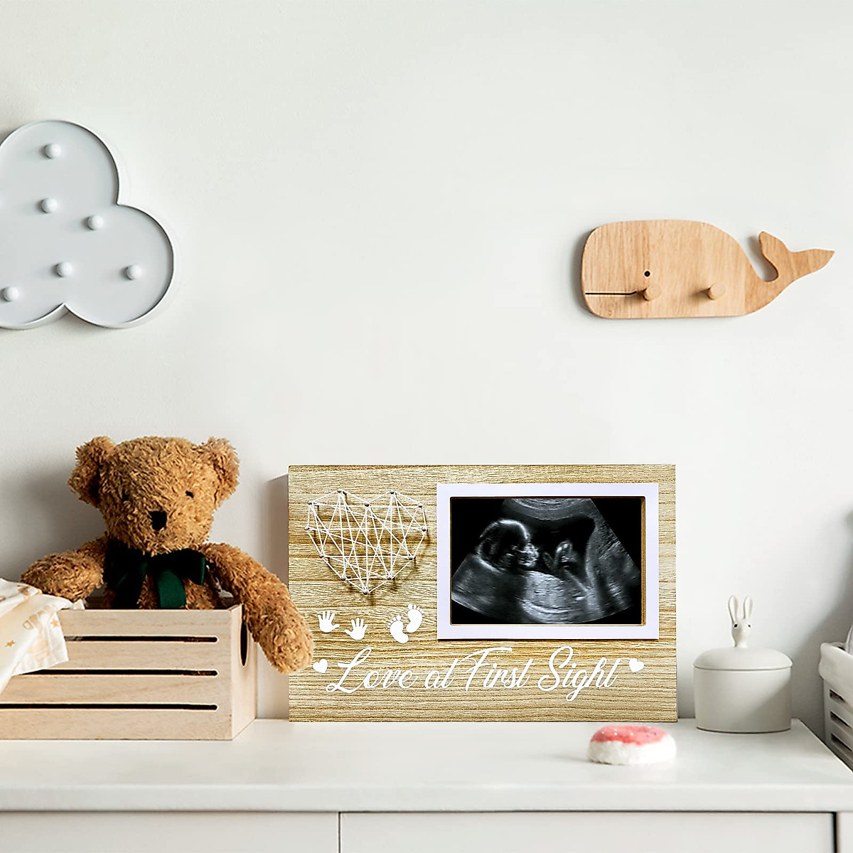 YIXIN New Mom Gift Baby Ultrasound Souvenir Photo Frame Pregnancy Gift Pregnancy Announcement Creative Baby Nursery Decoration Valentine's Day Mother's Day Father's Day Gift (4" x 6" Ultrasound Photo)
