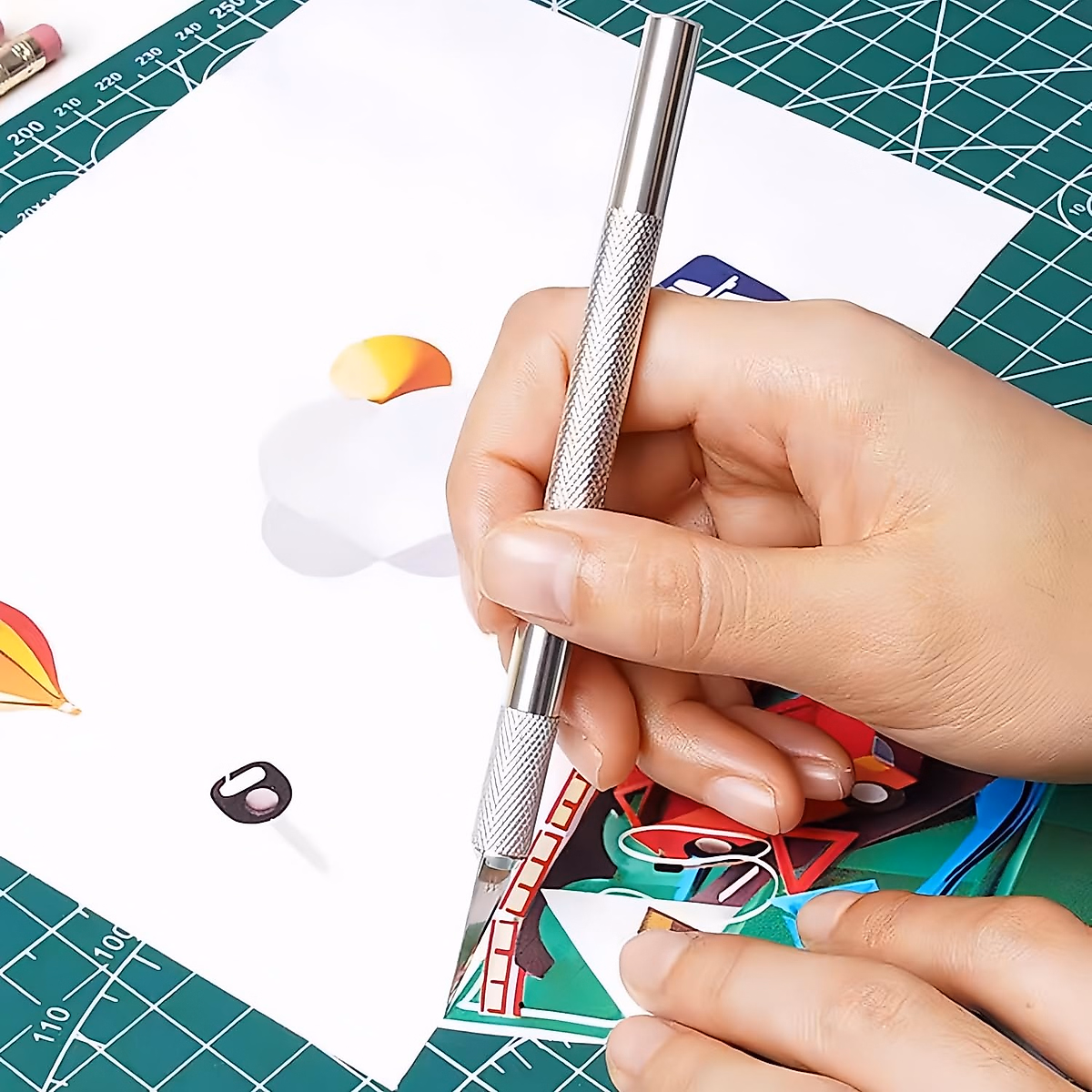 AMASEWART A3 Self Healing Cutting Mat for Crafts and Craft Knife with 30 Pcs Art knife Blades, Precision Carving Hobby Knife for DIY Art Modeling Scrapbooking Stencil