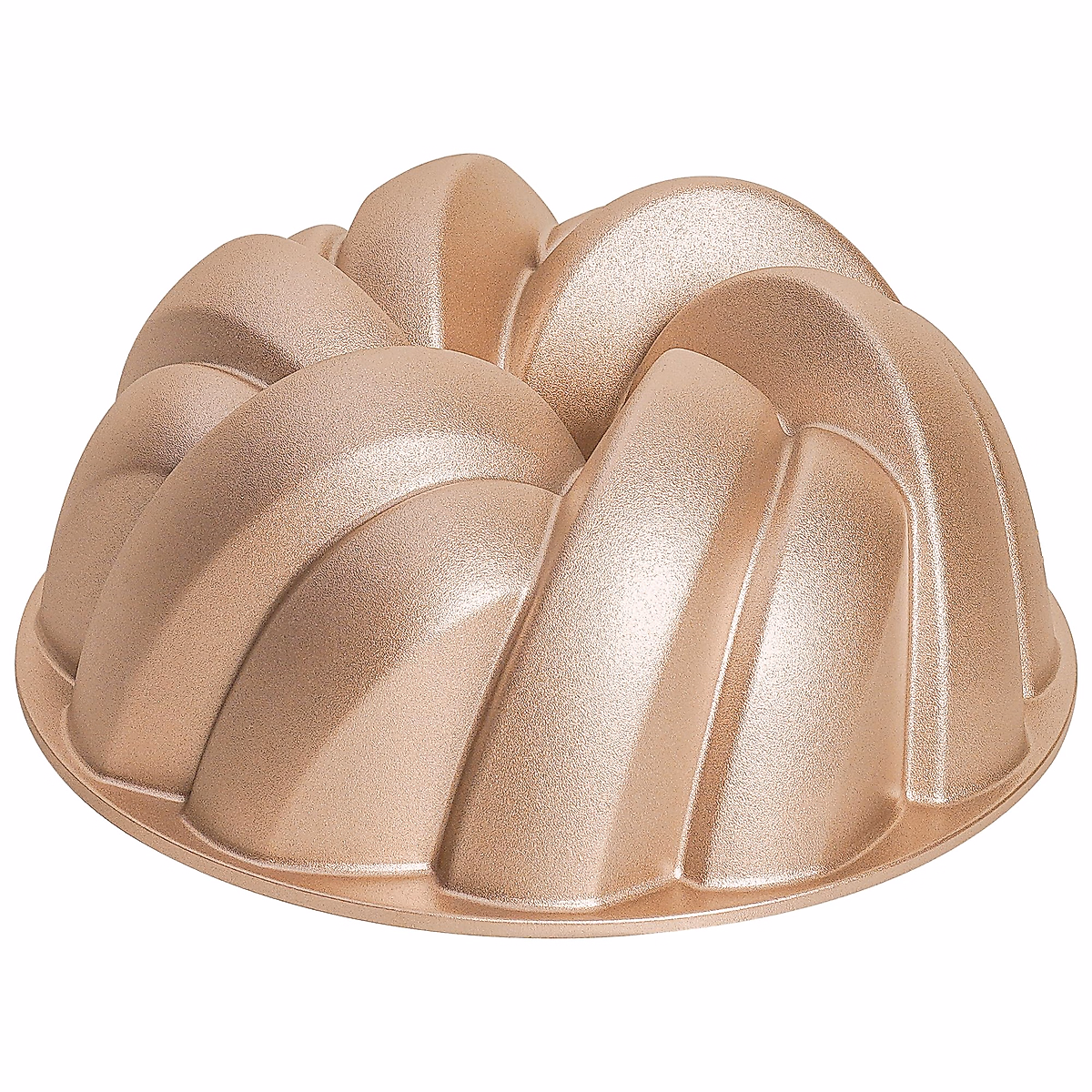 NutriChef 9-Inch Cake Pan - Heavy Die Cast Aluminum Cake Baking Mold with 2 Layers of Professional Nonstick Coating - Fluted Flow Design for Uniform Baking & Browning, Dishwasher Safe - Gold