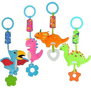 gebra Baby Toys for 0 3 6 9 12 Months, Soft Rattle Wind Chime Car Seat Crib Stroller Toys, Dinosaur Baby Hanging Toys Birthday for Baby Boys and Girls