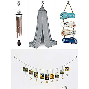 Qc Ceiling Hooks for Hanging Plants, 6 Sets Nickel Heavy Duty Swag Hooks with Hardware Including Screws and Toggle Wings