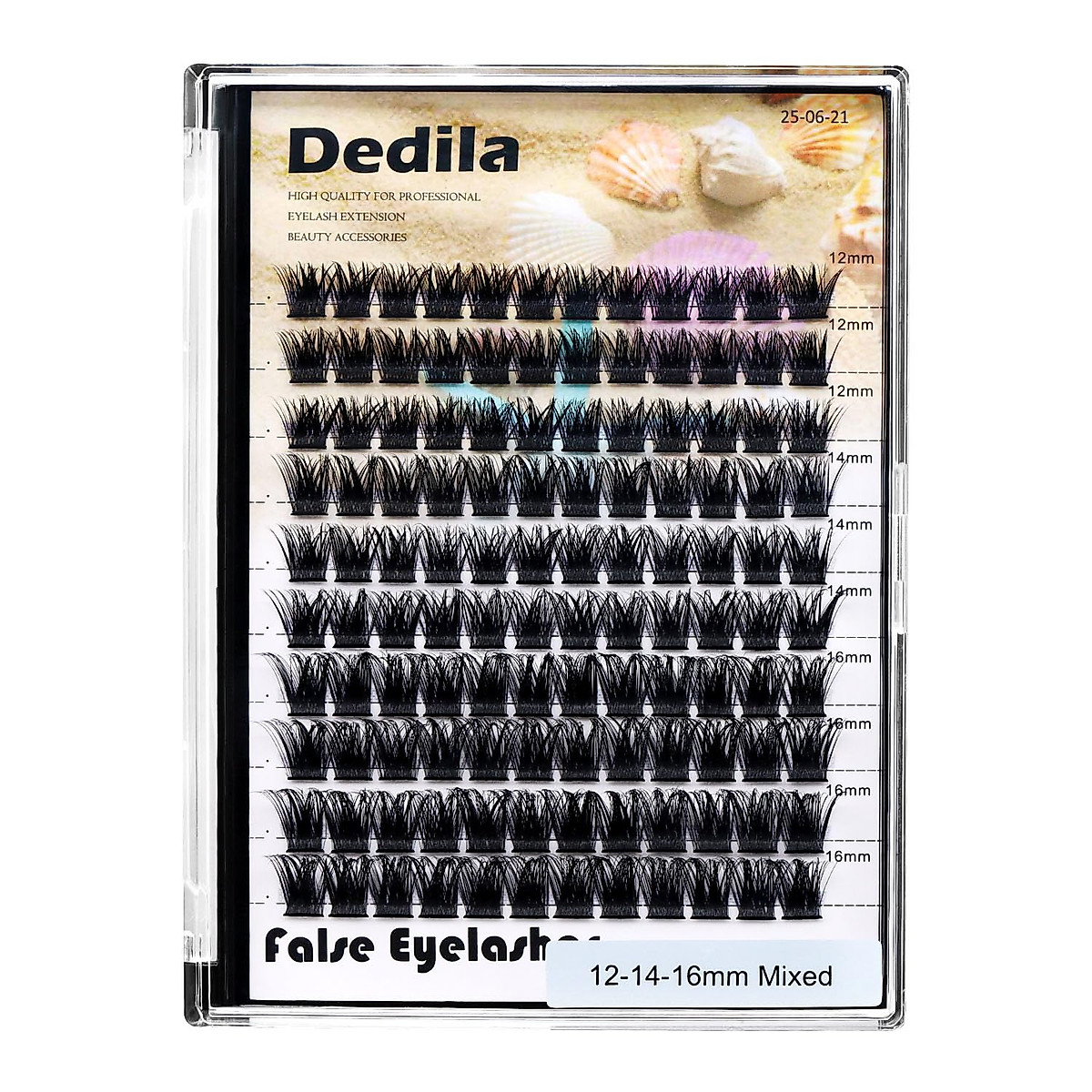 Dedila 120 Pcs Handmade D Curl Makeup Clusters Eye lashes Extensions Mixed 10-12-14-16mm/12-14-16mm/14-16-18mm D Curl Soft and Lightweight Individual false eyelashes Wide Stem (Mixed 12-14-16mm)