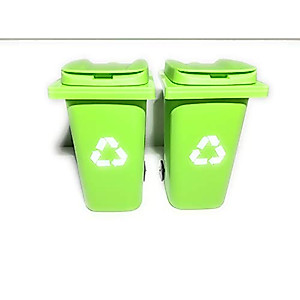 Desk Top Mini Plastic Trash Can Small Waste Bin with Lid, Set of 2