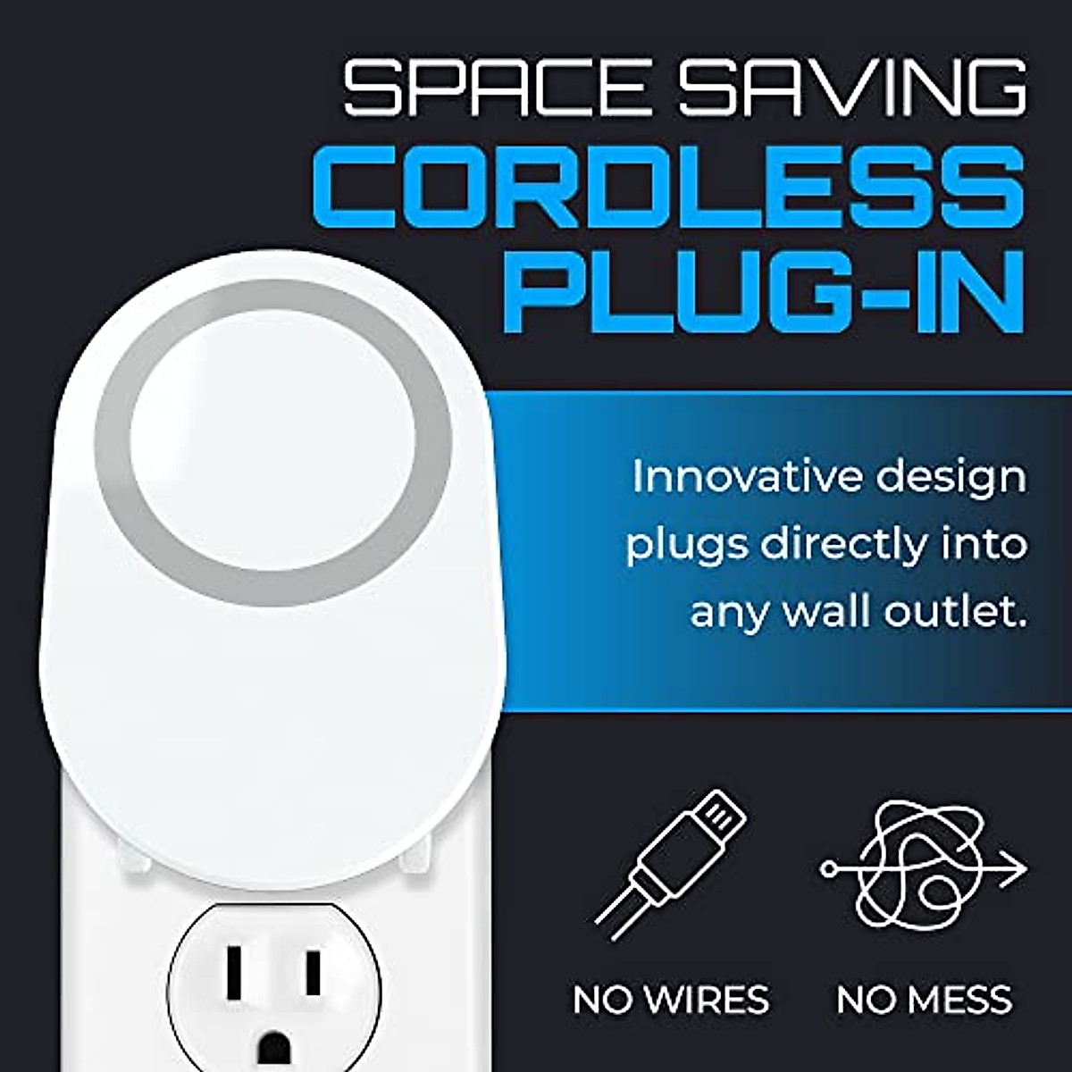 Magnetic Plug-in Wireless Charger - Cordless Charging Station with Fast Charge - Universal Phone Charger Pad for Qi Enabled Compatible w/iPhone 11, 12, 13, Pro & Max, Apple (2 Pack White)