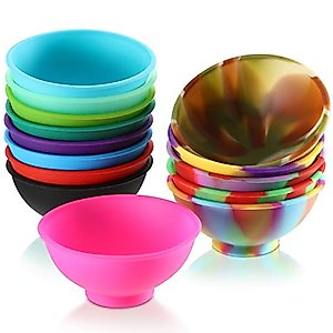 14 Pieces Mini Silicone Pinch Bowls, 1.75 Ounce Prep and Serve Bowls, Multicolor Reusable Snack Bowls Silicone Condiment Bowls for Sauce, Nuts, Candy, Fruits, Appetizer, Snacks