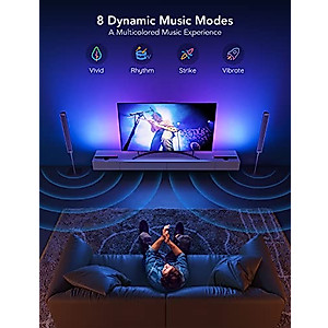 Govee RGBIC TV Light Bars, 15 Inches WiFi TV Backlight with Double Light Beads, Smart Light Bars with Multiple Placement Options Suitable for 45-70 inch TVs, Work with Alexa and Google Assistant