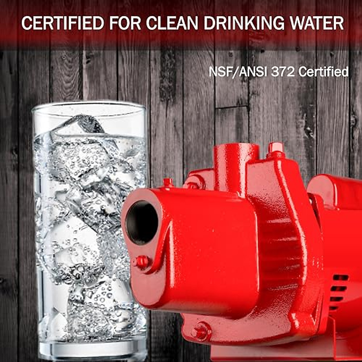 Red Lion RJS-50-PREM 1/2 HP, 12 GPM, 115/230 Volt, Premium Cast Iron Shallow Well Jet Pump, Red, 602206