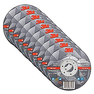 Cubitron II Silver Grinding Wheel, Depressed Center – for Right Angle Grinders – 4.5” Diameter x 1/4' Thick x 7/8” Arbor Hole – Type 27 – 87453 – Pack of 10