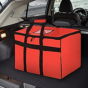 Dodin Delivery Insulated Food Delivery Bag - 23x14x15 inches - Water-Resistant Interior - Ideal for Commercial Catering - Reusable Grocery Bag - Professional and Heavy-Duty - XXL - Red