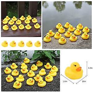 N/C GTANG Mini Rubber Ducky Float Duck Baby Bath Toy Birthday Party Favors Decorations Baby Showerfor Kids Celebrate The Joy of The Children (50 Pack),Yellow,1.4x1.2x1.1