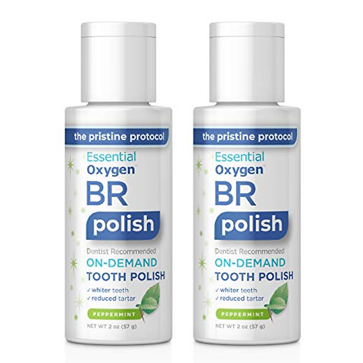 Essential Oxygen BR On-Demand Tooth Polish, Peppermint, White,2 Ounce (Pack of 2)