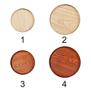 Wooden Serving Tray,Round Wood Plate Platter Catchall Tray Cheese Plates Coffee Tea Serving Tray Fruit Platters Party Dinner Plates Sour Candy Tray Wood Natural Round Serving Tray