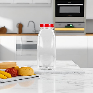 Yesland 8 Pack 35 Oz Large Plastic Spice Jars, BPA Free Spice Bottle Containers with Red Dual Shake Lid for Storing Spices, Herbs, Powders, Seasonings and More