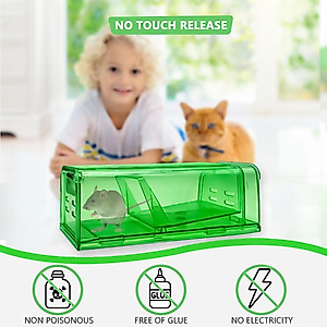 4 Pack Humane Mouse Trap, Live Mouse Catcher, No Kill Catch and Release Mouse Rodents Traps for Indoor and Outdoor
